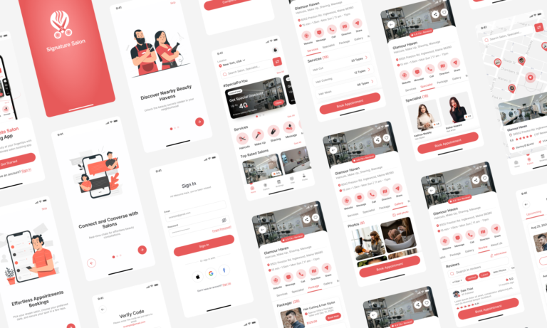 Salon Booking App Ui Kit [ 60+ Screens ] Figma » Insight Lancer