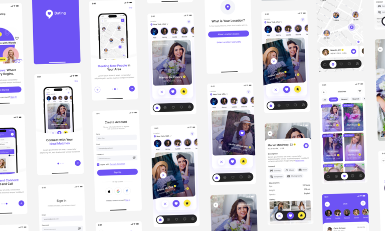 Dating App UI Kit [ 50+ Screens ] Figma » Insight Lancer