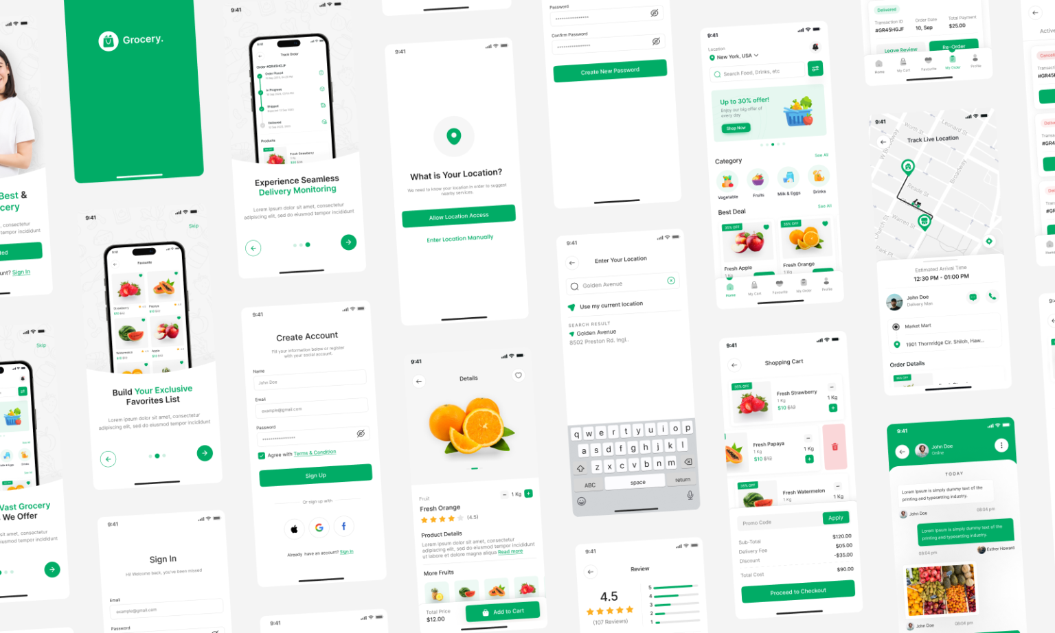 Grocery Delivery App UI Kit [ 55+ Screens ] Figma » Insight Lancer