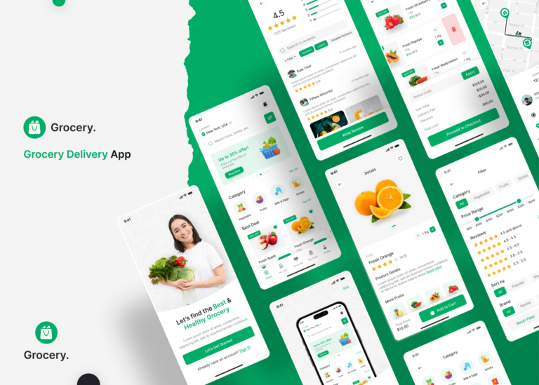 Grocery Delivery App UI Kit [ 55+ Screens ] Figma » Insight Lancer
