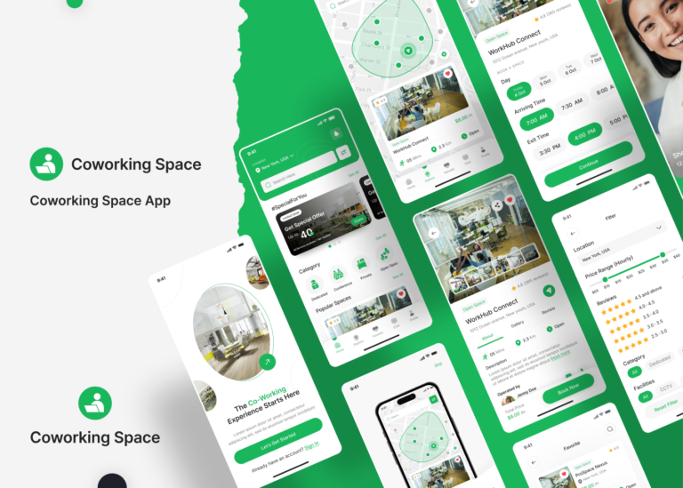 Coworking Space App UI Kit [55+ Screens] Figma » Insight Lancer