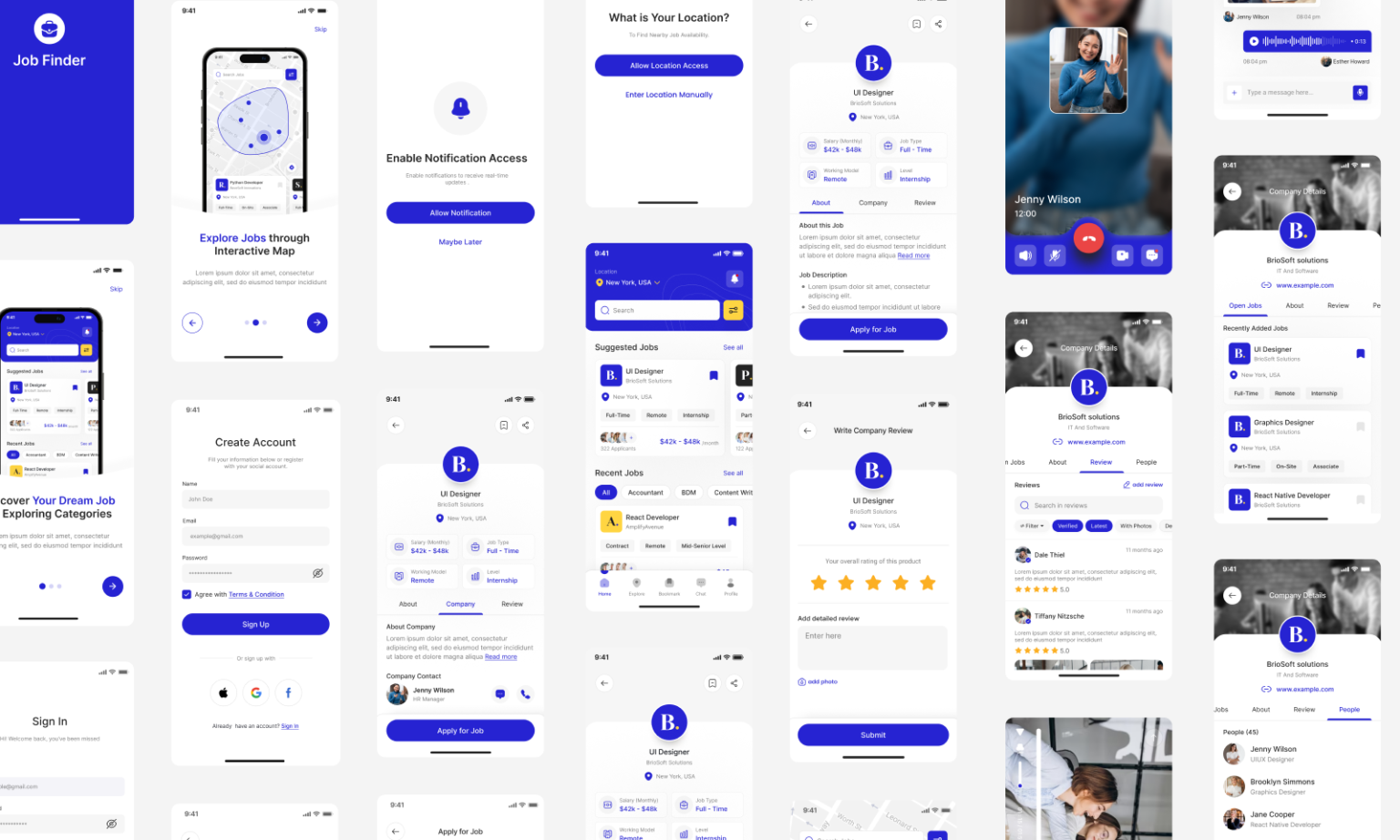 Job Finder App UI Kit [ 70+ Screens ] » Insight Lancer