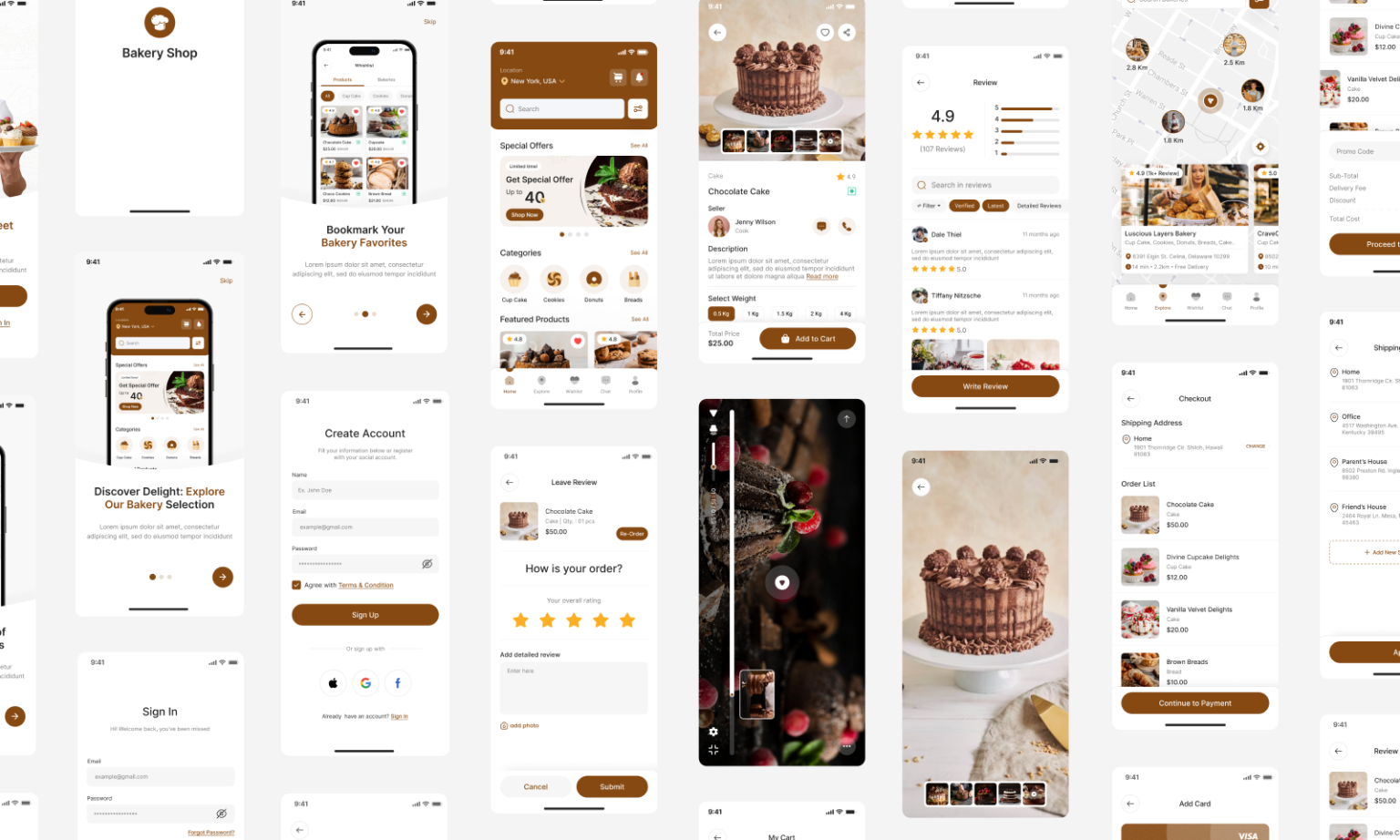 Bakery Shop App Ui Kit [ 65+ Screens ] Figma » Insight Lancer