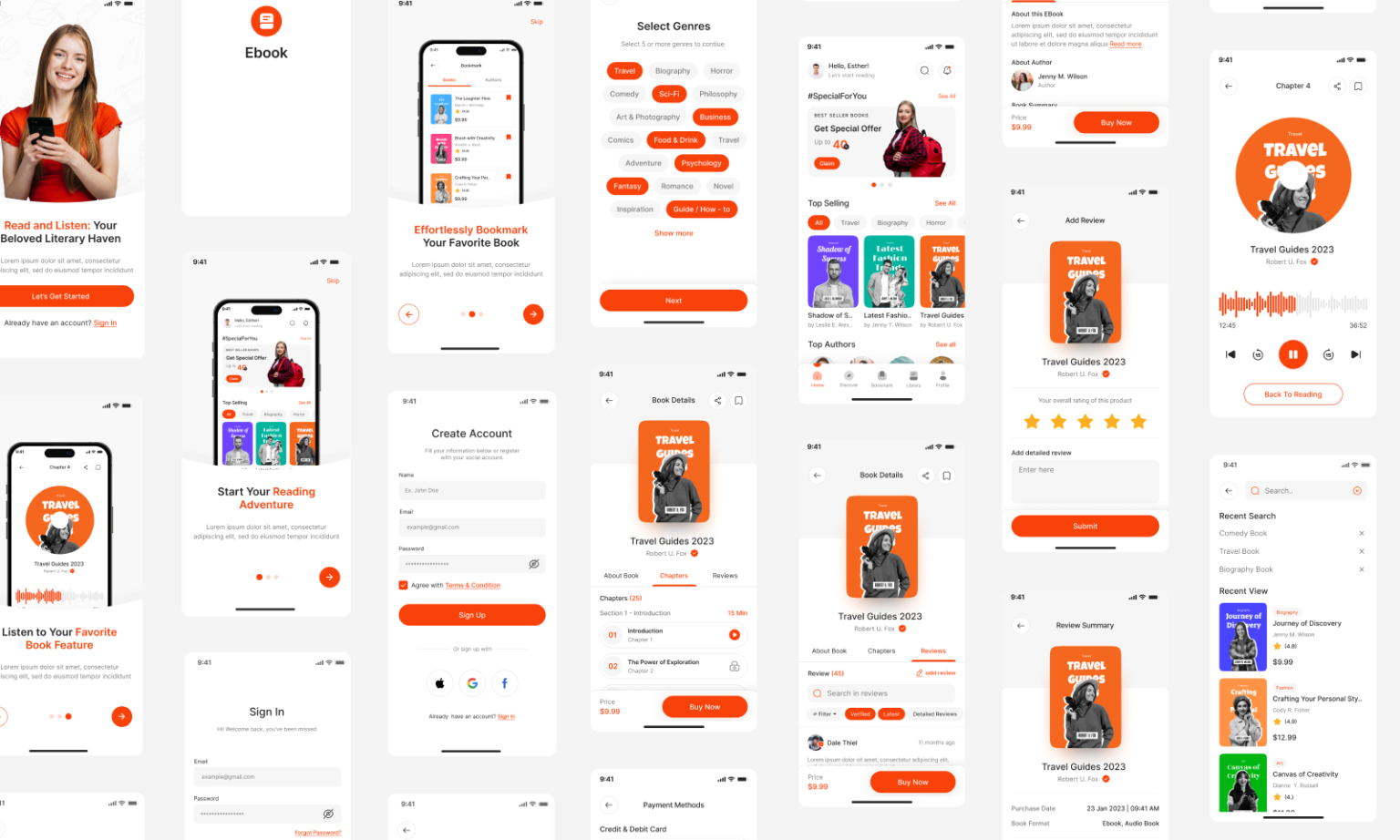 Ebook App Ui Kit [ 55 Screens ] Figma Insight Lancer