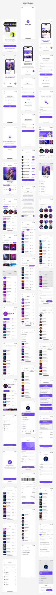 Music Mobile App UI Kit [ 45+ Screens ] Figma » Insight Lancer