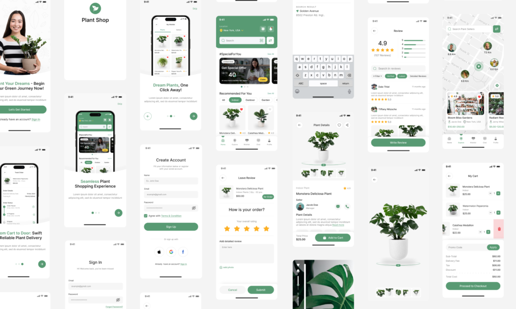 Plant Shop Mobile App UI Kit [ 65+ Screens ] Figma » Insight Lancer