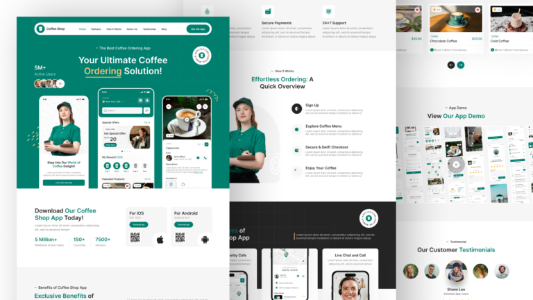 Coffee Shop App Landing Page UI Design [Figma] » Insight Lancer