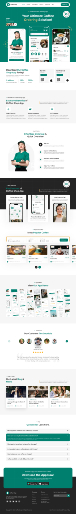 Coffee Shop App Landing Page UI Design [Figma] » Insight Lancer
