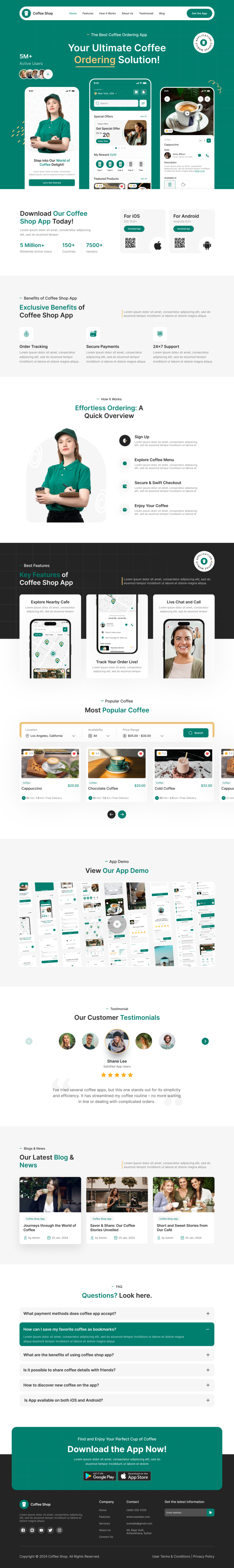 Coffee Shop App Landing Page UI Design [Figma] » Insight Lancer