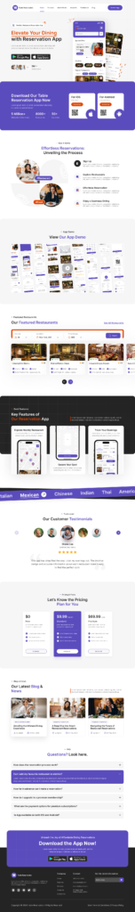 Restaurant Table Reservation App Landing Page UI Design » Insight Lancer