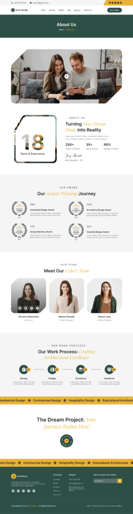 Architecture and Interior Design Website UI UX Figma design [15+ Pages ...