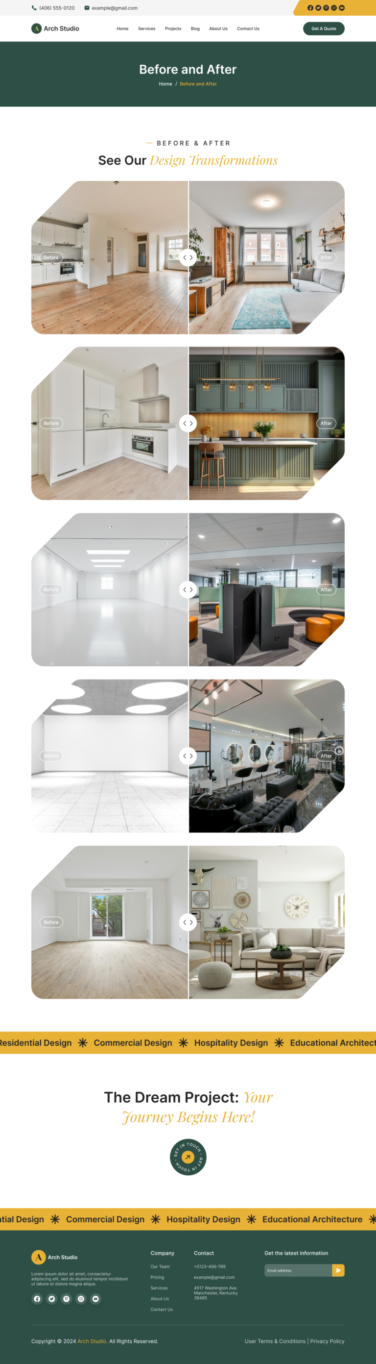 Architecture and Interior Design Website UI UX Figma design [15+ Pages ...