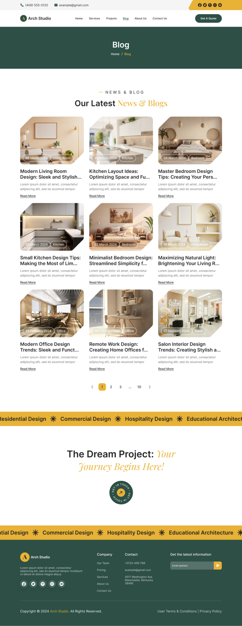 Architecture and Interior Design Website UI UX Figma design [15+ Pages] » Insight Lancer