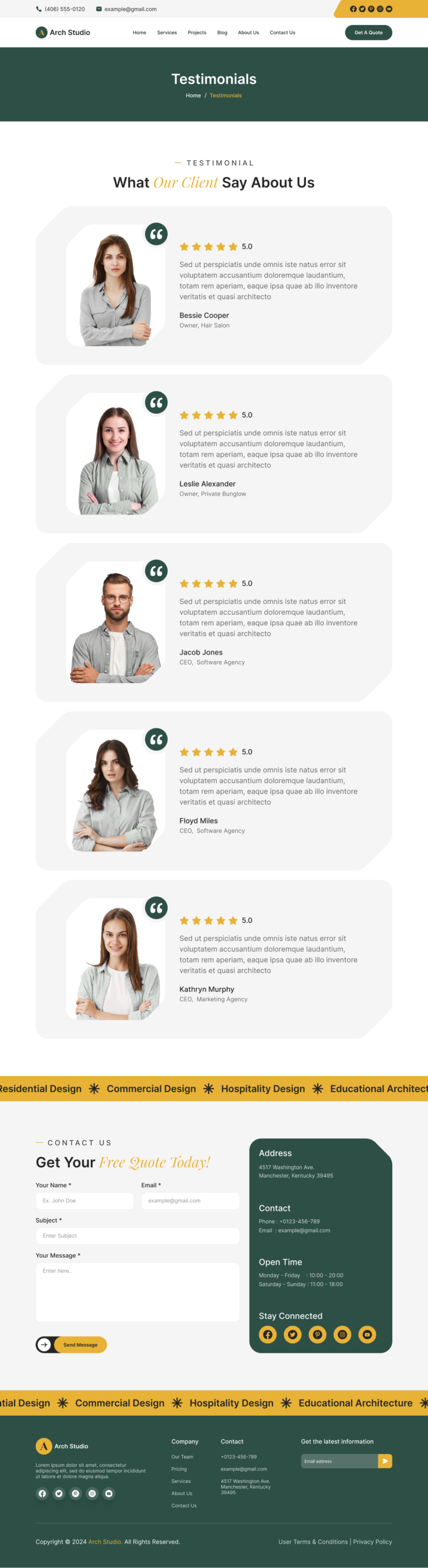 Architecture and Interior Design Website UI UX Figma design [15+ Pages ...