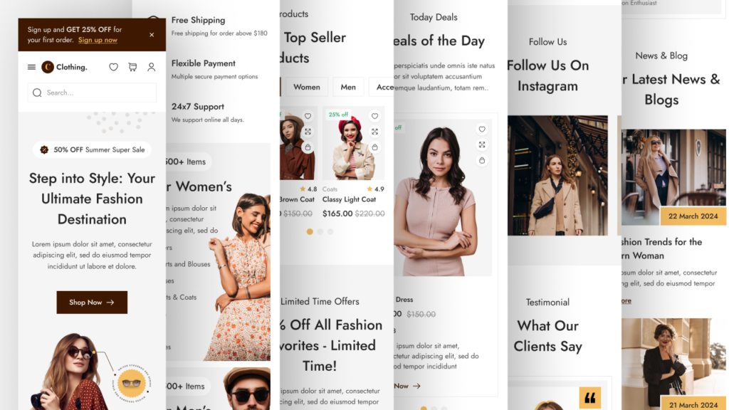Fashion Ecommerce Website UI UX Figma Design [30+ Pages]