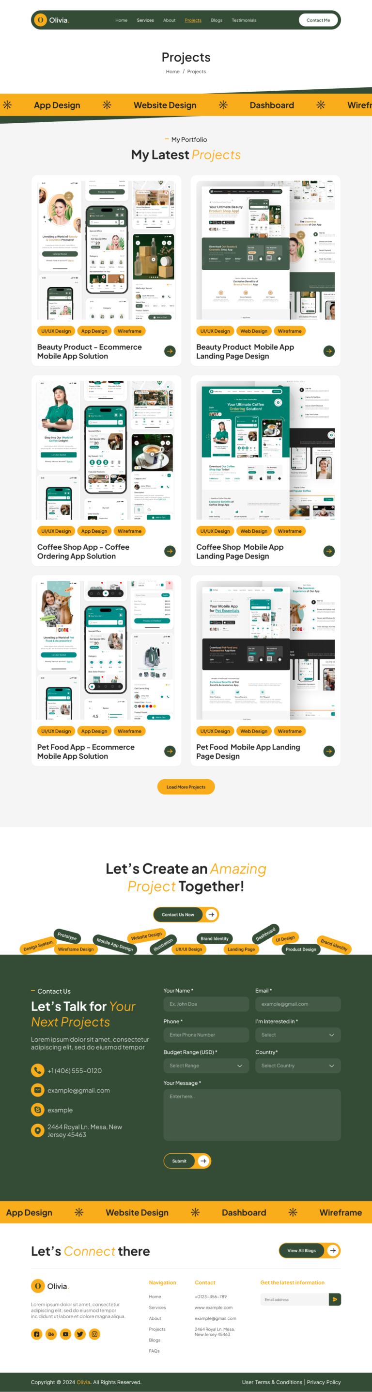 Personal Portfolio Website Figma UI UX Design Template [13 Pages ...