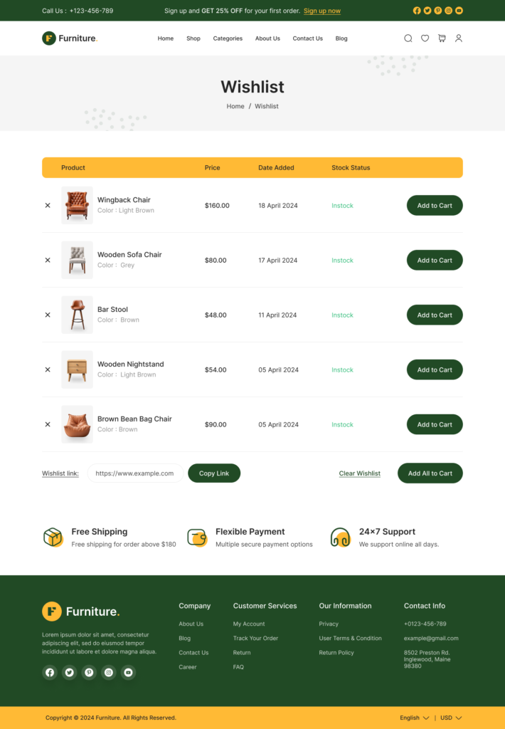 Furniture Store Website Figma UI UX Design Template Design [30+ Pages ...
