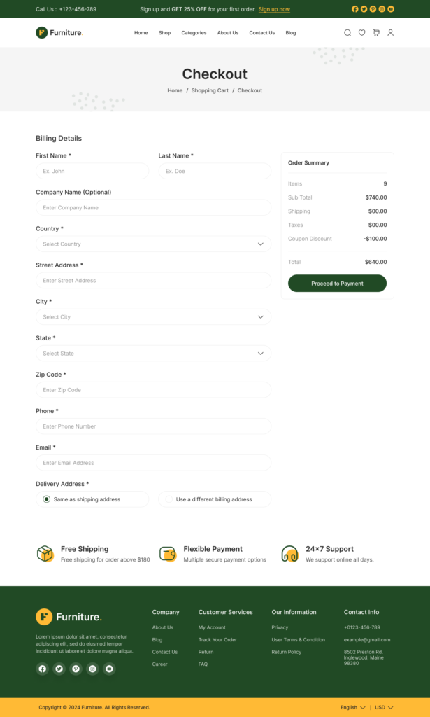 Furniture Store Website Figma UI UX Design Template Design [30+ Pages ...