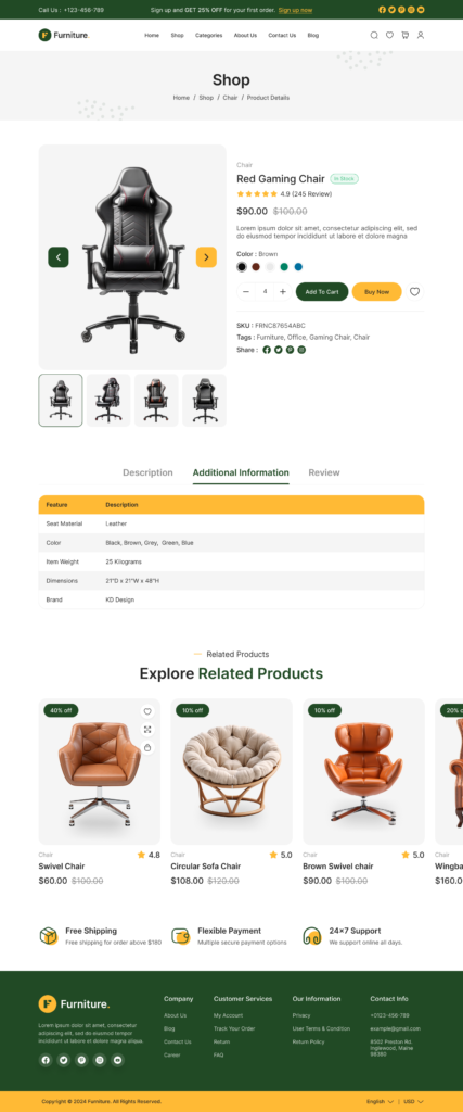 Furniture Store Website Figma UI UX Design Template Design [30+ Pages] » Insight Lancer