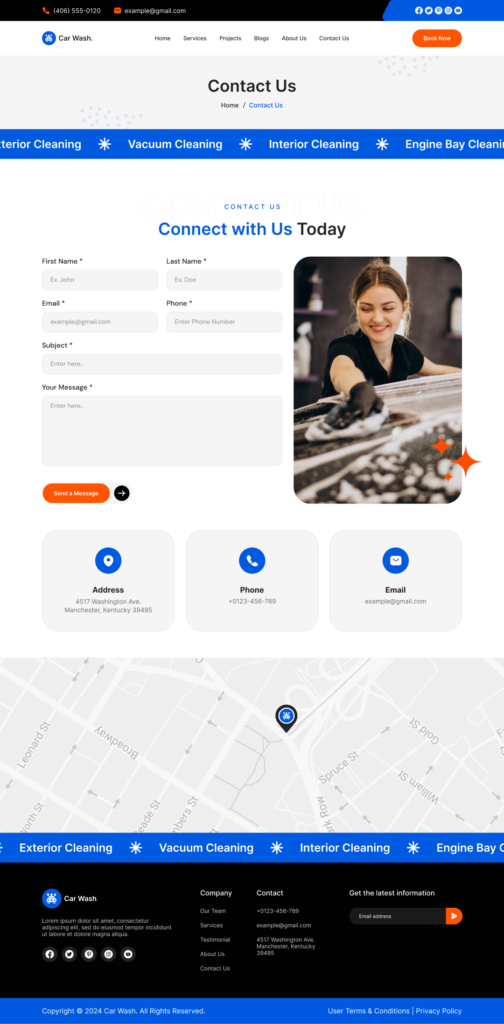 Car Wash Service Website Figma UI UX Design Template Design [12+ Pages ...