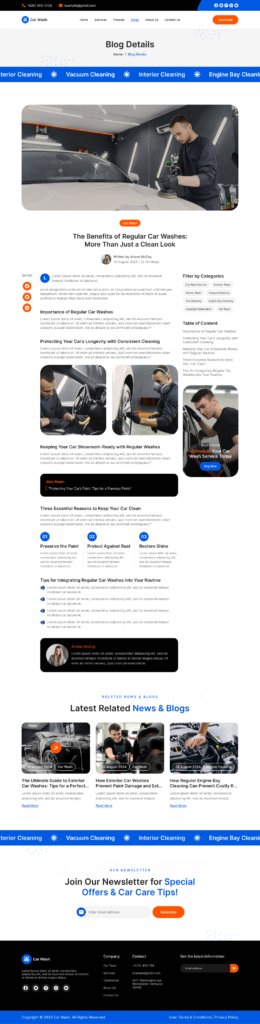 Car Wash Service Website Figma UI UX Design Template Design [12+ Pages ...