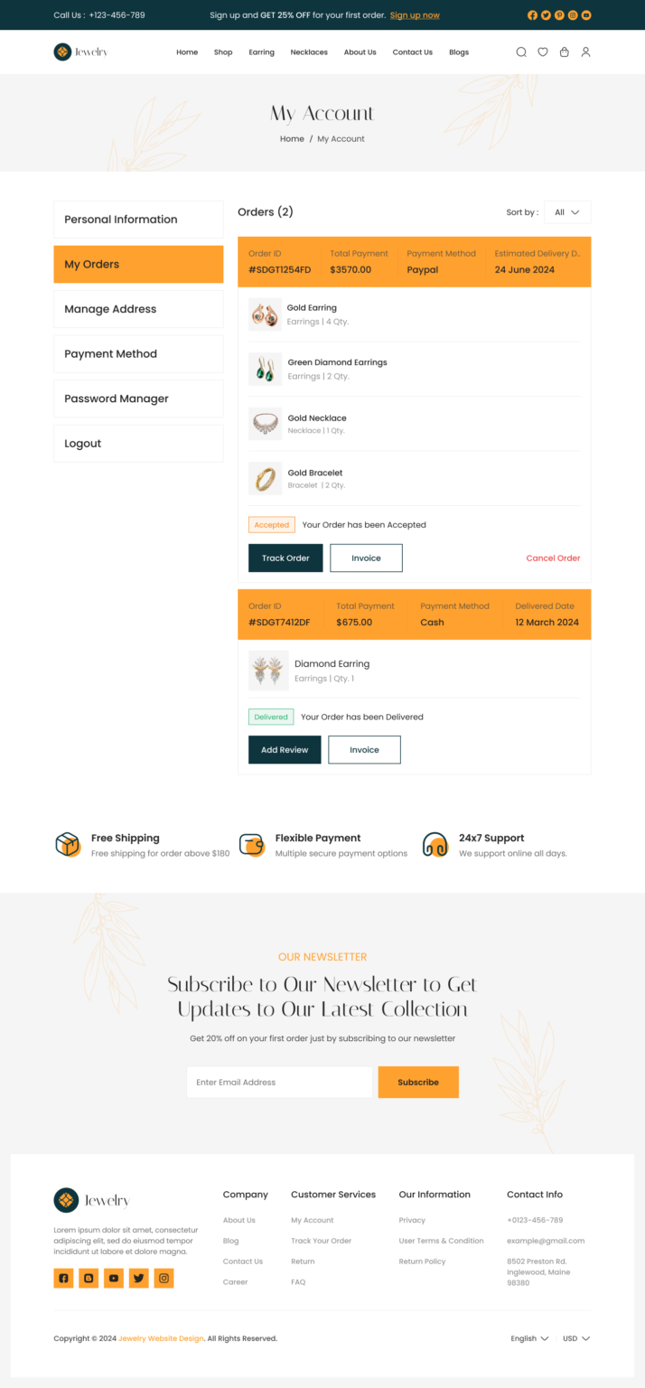 Jewellery Ecommerce Website Figma UI UX Template Design [31+ Pages ...