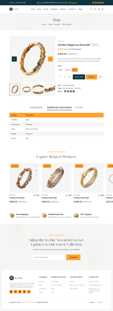 Jewellery Ecommerce Website Figma UI UX Template Design [31+ Pages ...