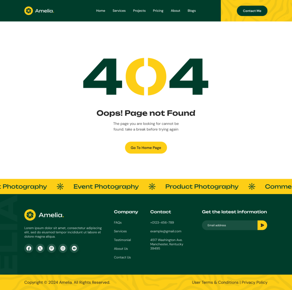 Photographer Portfolio Website Figma UI UX Template Design [14+ Pages ...