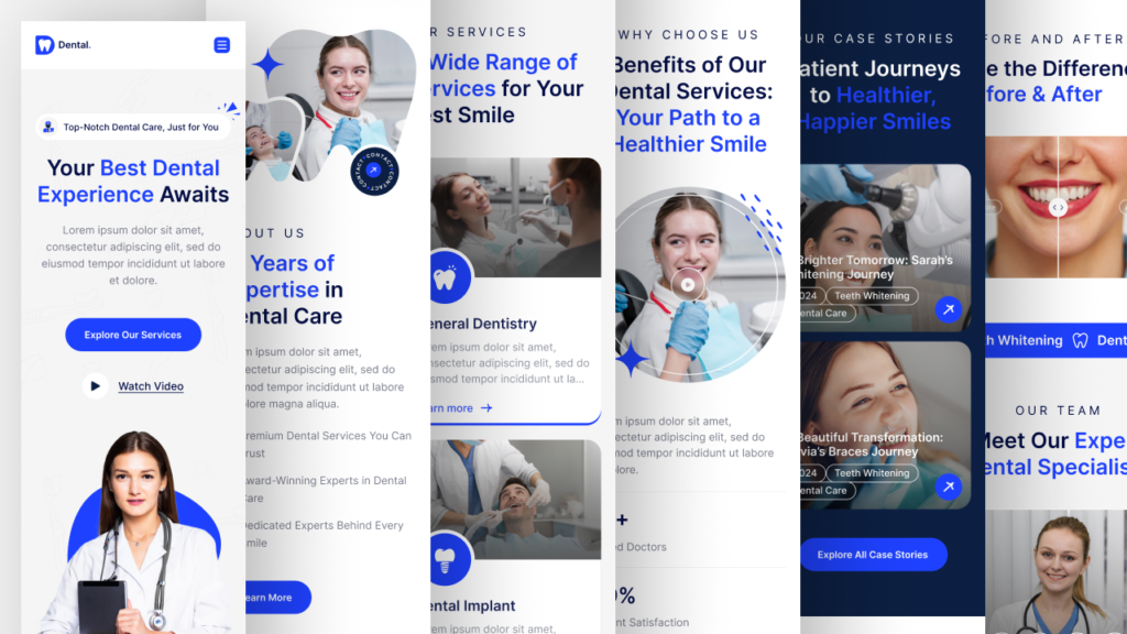 Dentist and Dental Clinic Website Figma UI UX Template Design [15 ...