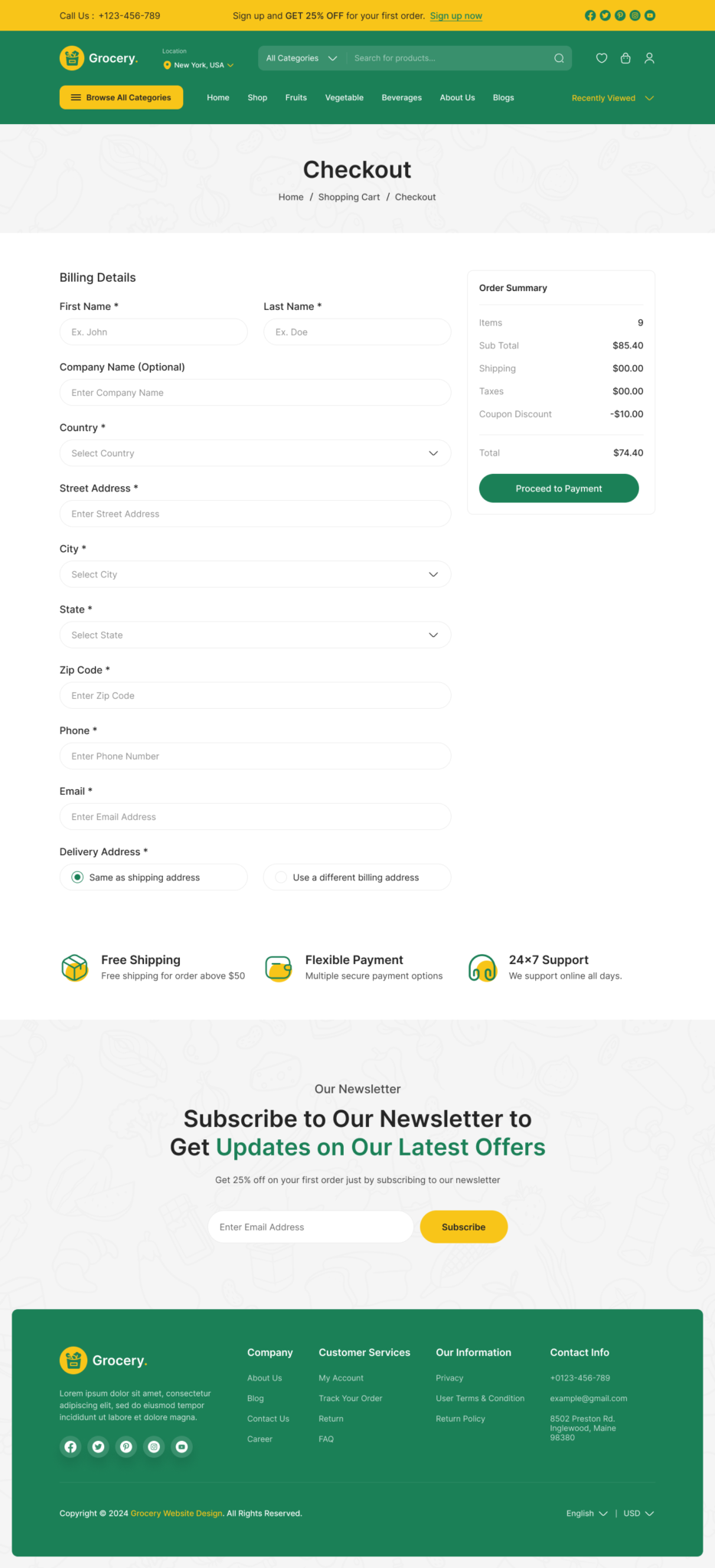 Ecommerce Grocery Stores Website Figma UI UX Template Design [30+ Pages ...
