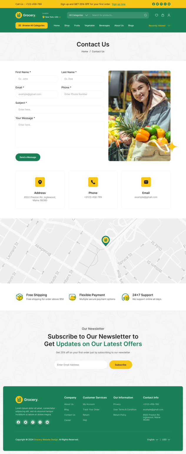 Ecommerce Grocery Stores Website Figma UI UX Template Design [30+ Pages ...
