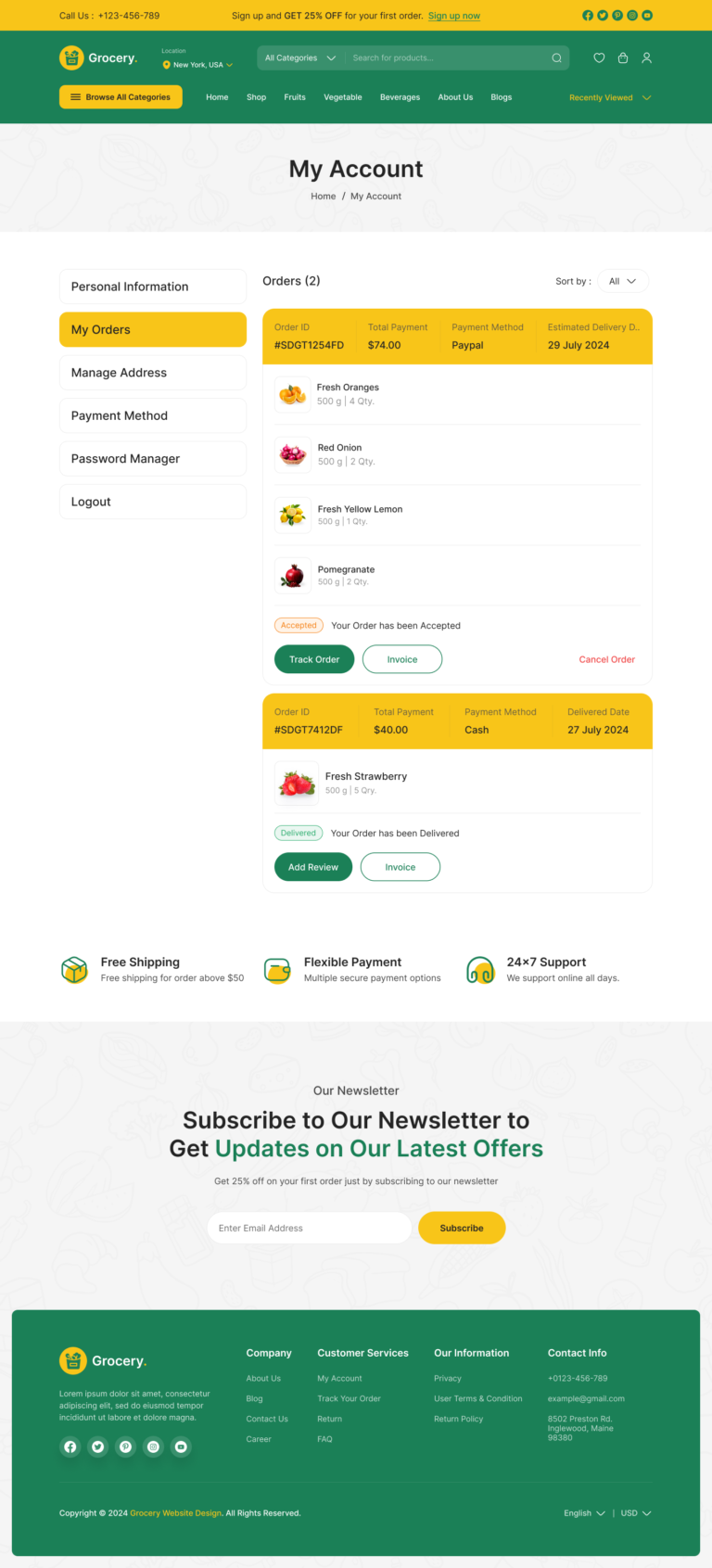 Ecommerce Grocery Stores Website Figma UI UX Template Design [30+ Pages ...