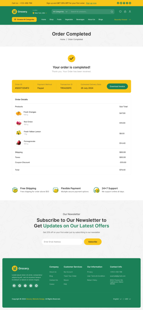 Ecommerce Grocery Stores Website Figma UI UX Template Design [30+ Pages ...