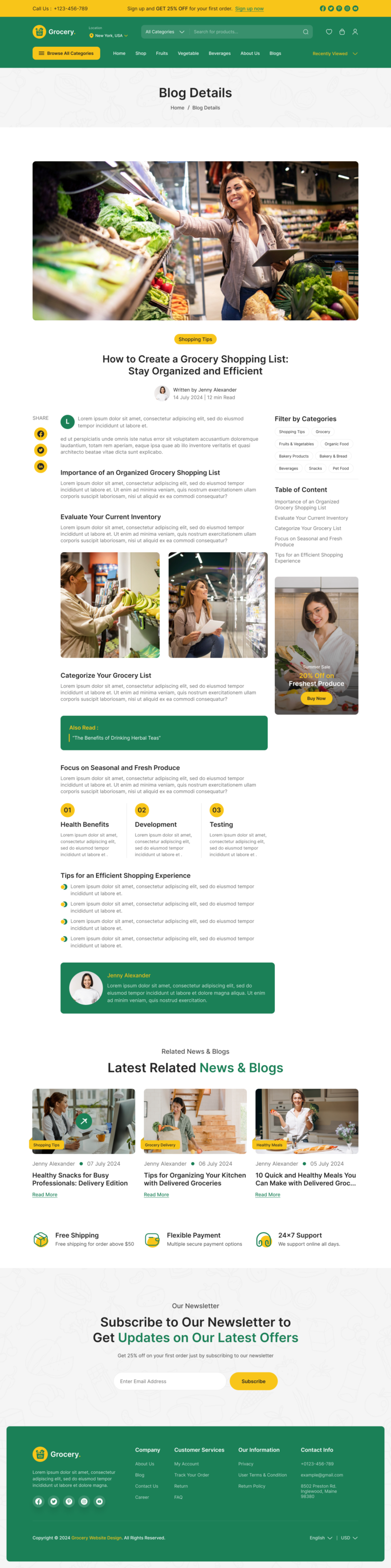 Ecommerce Grocery Stores Website Figma UI UX Template Design [30+ Pages ...