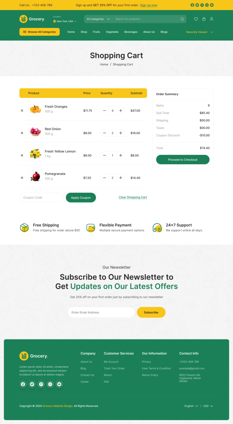 Ecommerce Grocery Stores Website Figma UI UX Template Design [30+ Pages ...