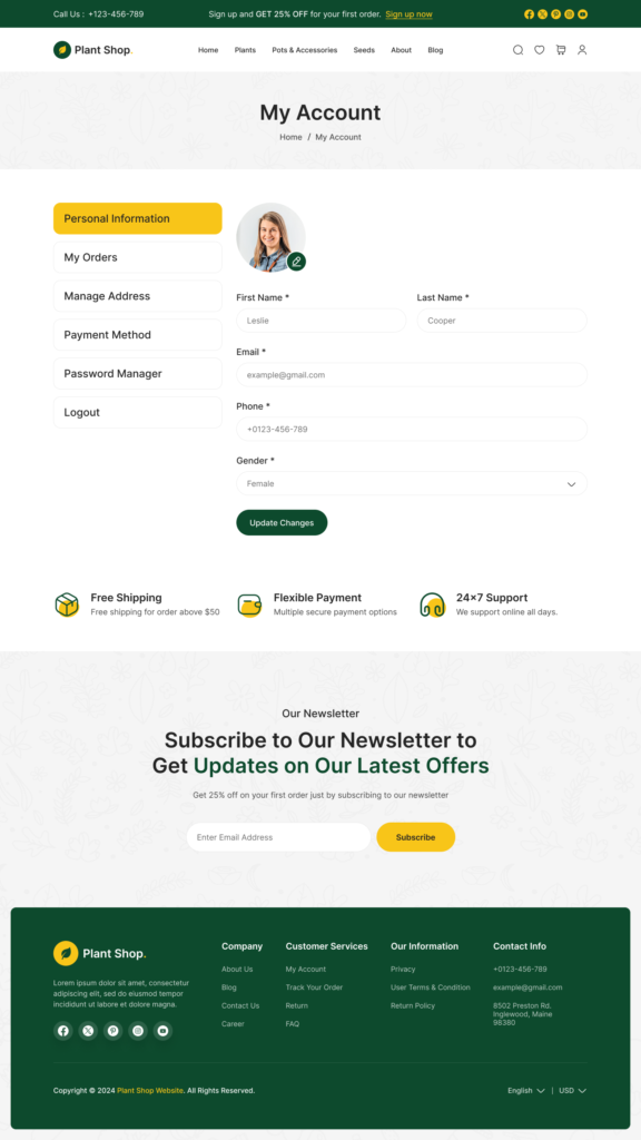 Plant Ecommerce Website Figma UI UX Template Design [30+ Pages ...