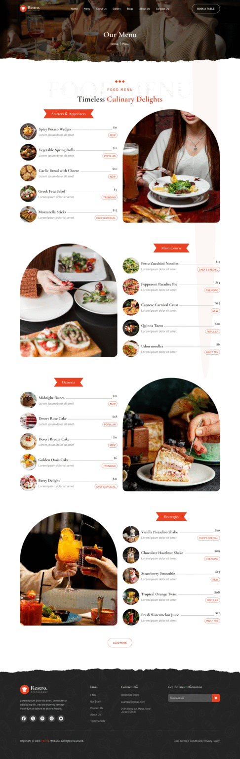 Restaurant Website Figma Ui Ux Design [13+ Pages] » Insight Lancer