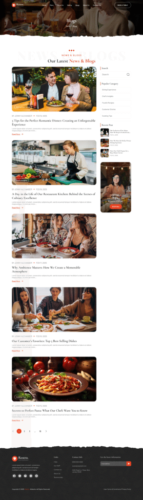 Restaurant Website Figma Ui Ux Design [13+ Pages] » Insight Lancer