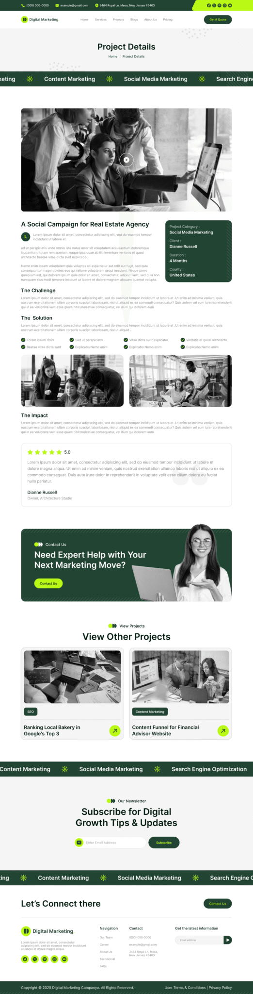Digital Marketing Agency Website Figma Ui Ux Design [16+ Pages] » Insight Lancer